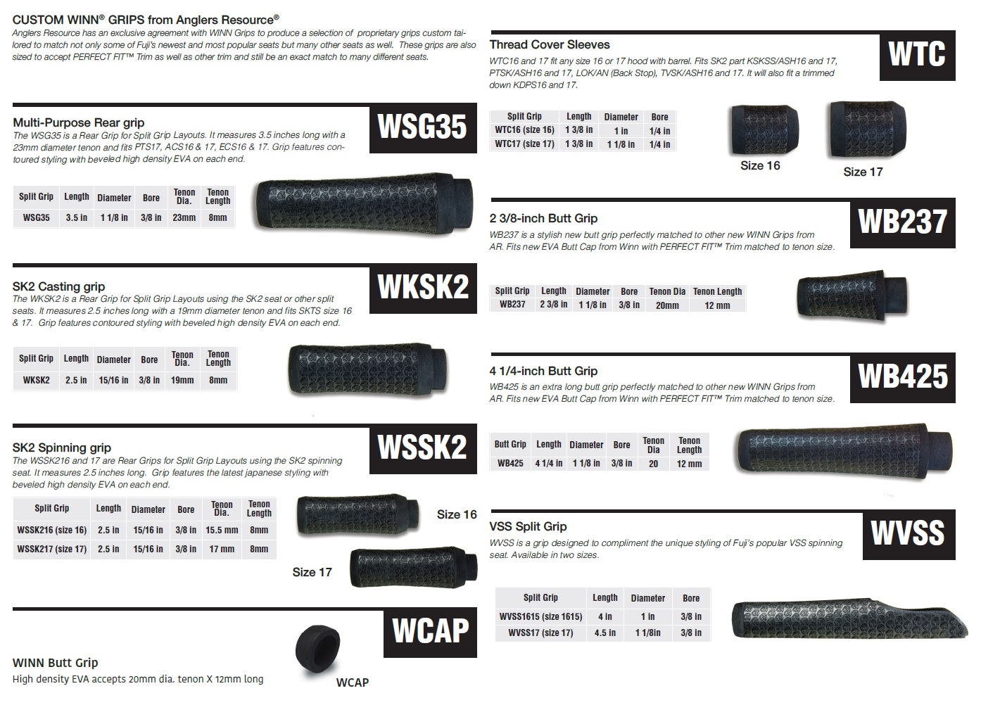 CUSTOM WINN GRIPS FOR FUJI PRODUCTS